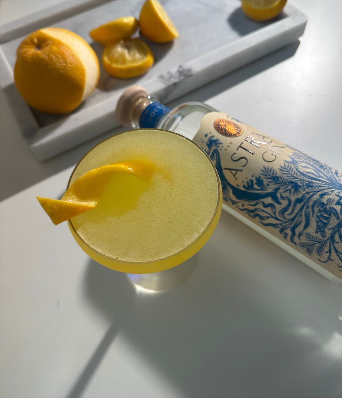 Brine & Shine: a cocktail recipe featuring Astraea Gin & Suze